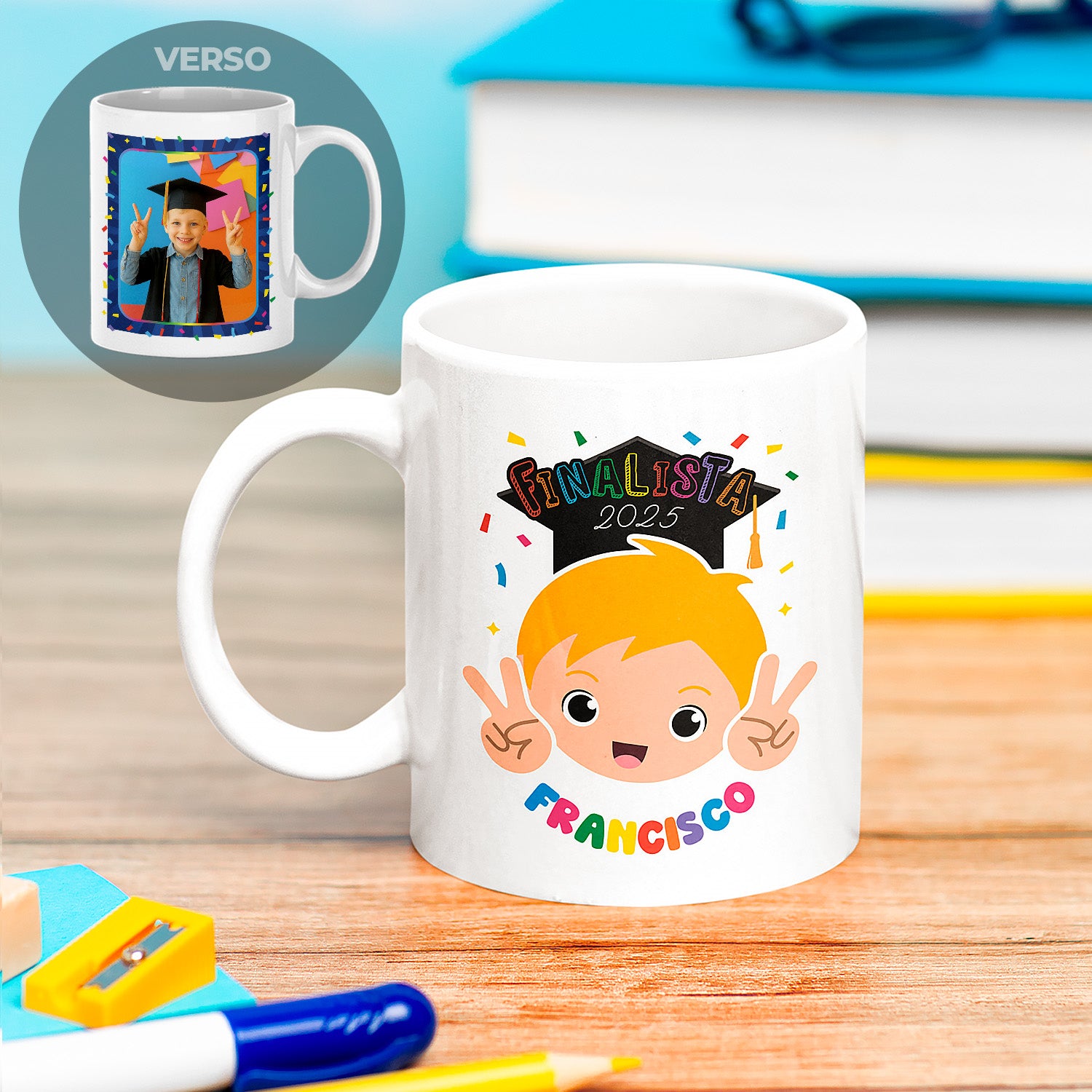 Caneca Finalista com Fotografia, Nome e Ano – Presente Personalizado ...